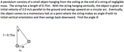 Solved A pendulum consists of a small object hanging from | Chegg.com
