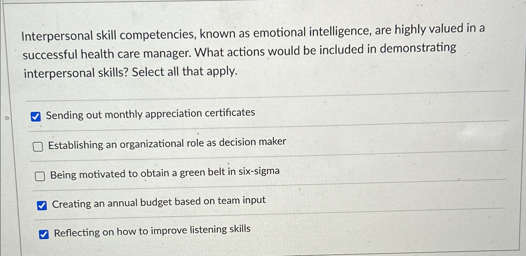 Solved Interpersonal skill competencies, known as emotional | Chegg.com