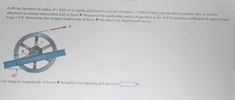 Solved A 40. kg flywheel of radius R=0.65 m is rigidly | Chegg.com