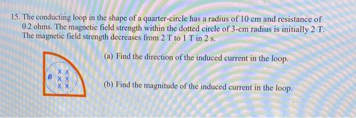 Solved 15. The conducting loop in the shape of a | Chegg.com