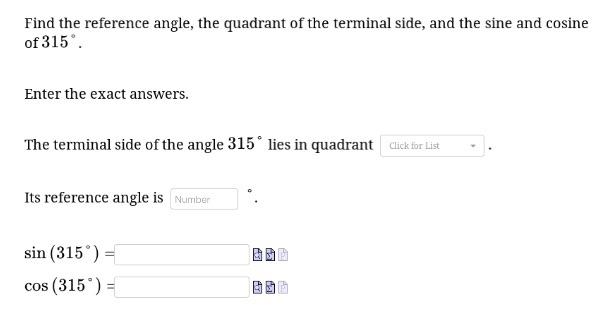 Solved Find the reference angle, the quadrant of the | Chegg.com