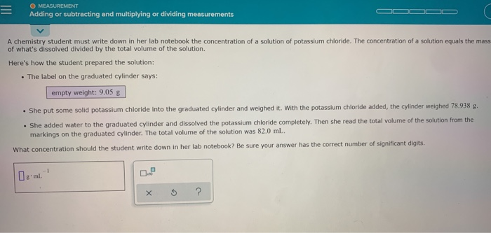 Solved = O MEASUREMENT Adding or subtracting and multiplying | Chegg.com