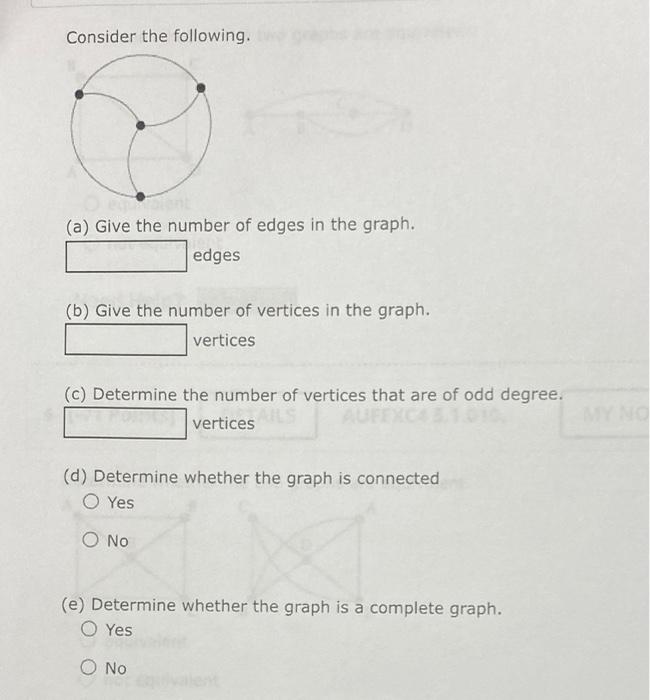 Solved Consider the following. (a) Give the number of edges | Chegg.com