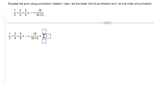 Solved Express the sum using summation notation. Use 1 ﻿as | Chegg.com