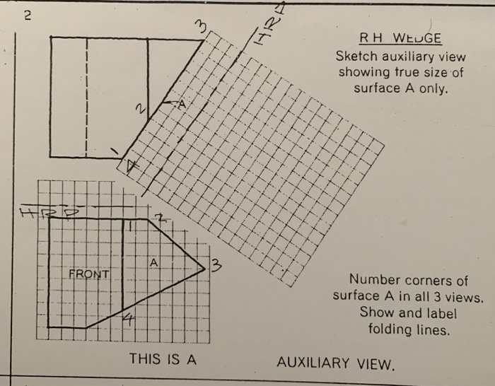 Solved sketch the complete Auxiliary view showing true size | Chegg.com