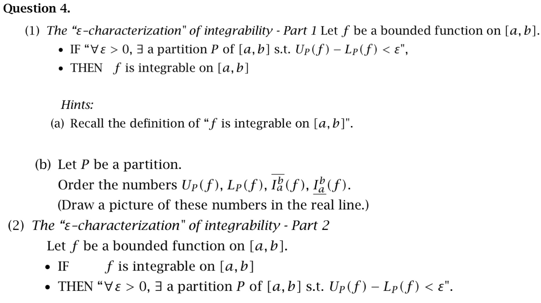 Solved Question 4.(1) ﻿The " ε-characterization" of | Chegg.com