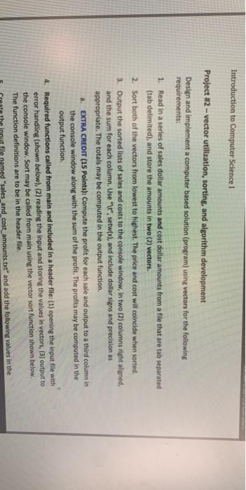 Solved Introduction to Computer Science I Project #2 - | Chegg.com