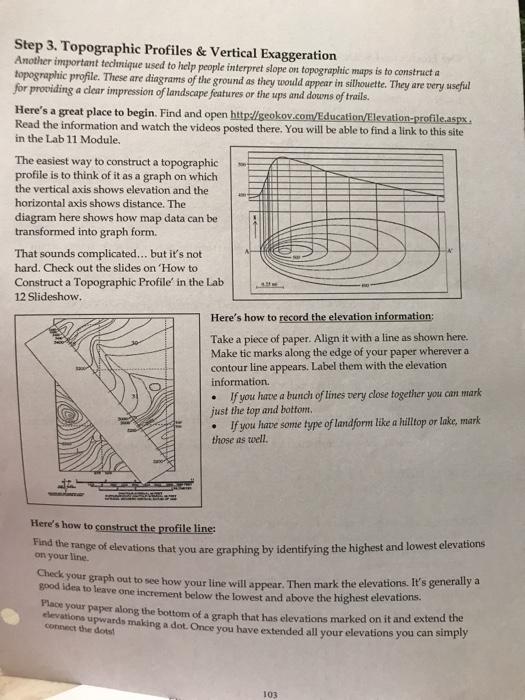 Step 4. Constructing Topographic Profiles from a | Chegg.com