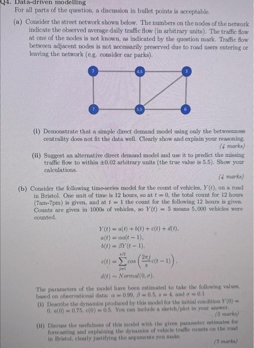 Solved For all parts of the question, a discussion in bullet | Chegg.com