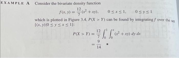 Solved Consider The Bivariate Density Function