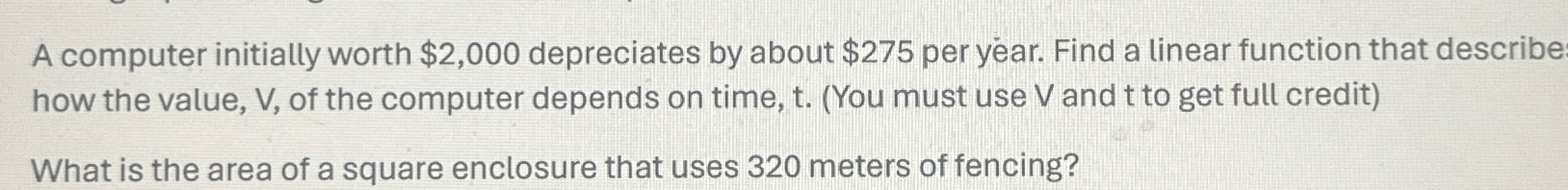 Solved A computer initially worth $2,000 ﻿depreciates by | Chegg.com