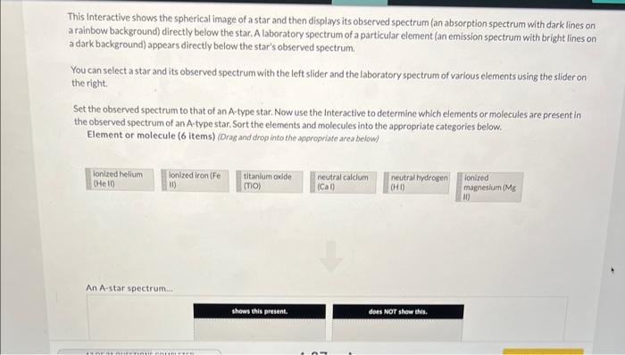 this interactive shows the spherical image of a star | Chegg.com