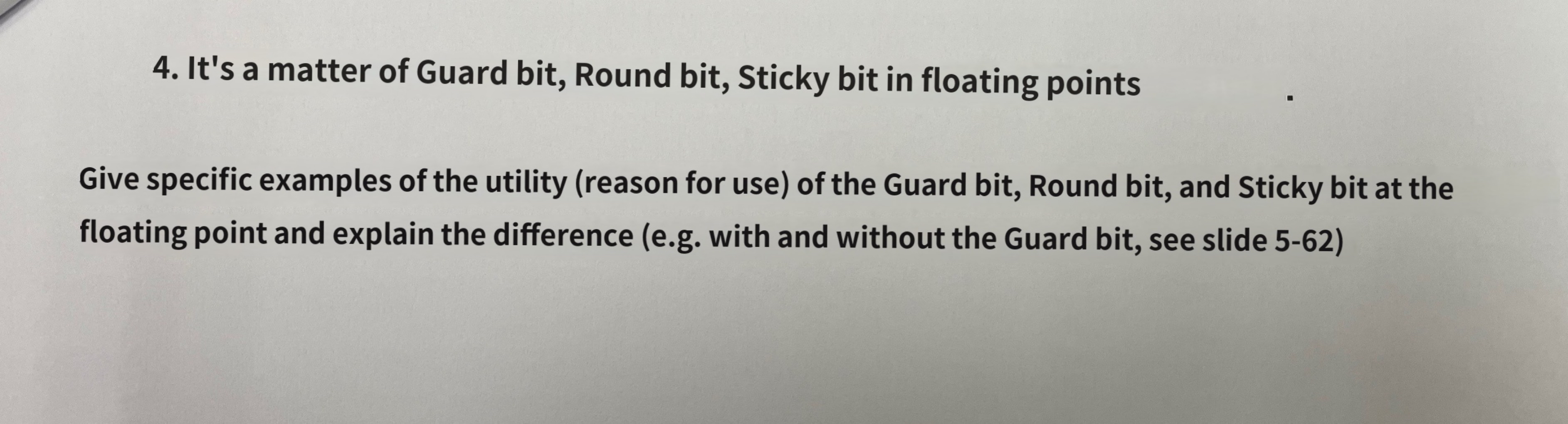 Solved It's a matter of Guard bit, Round bit, Sticky bit in | Chegg.com