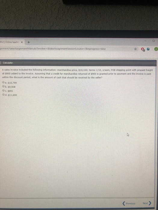 Solved w2Online teach x + gnment/takeAssignment | Chegg.com