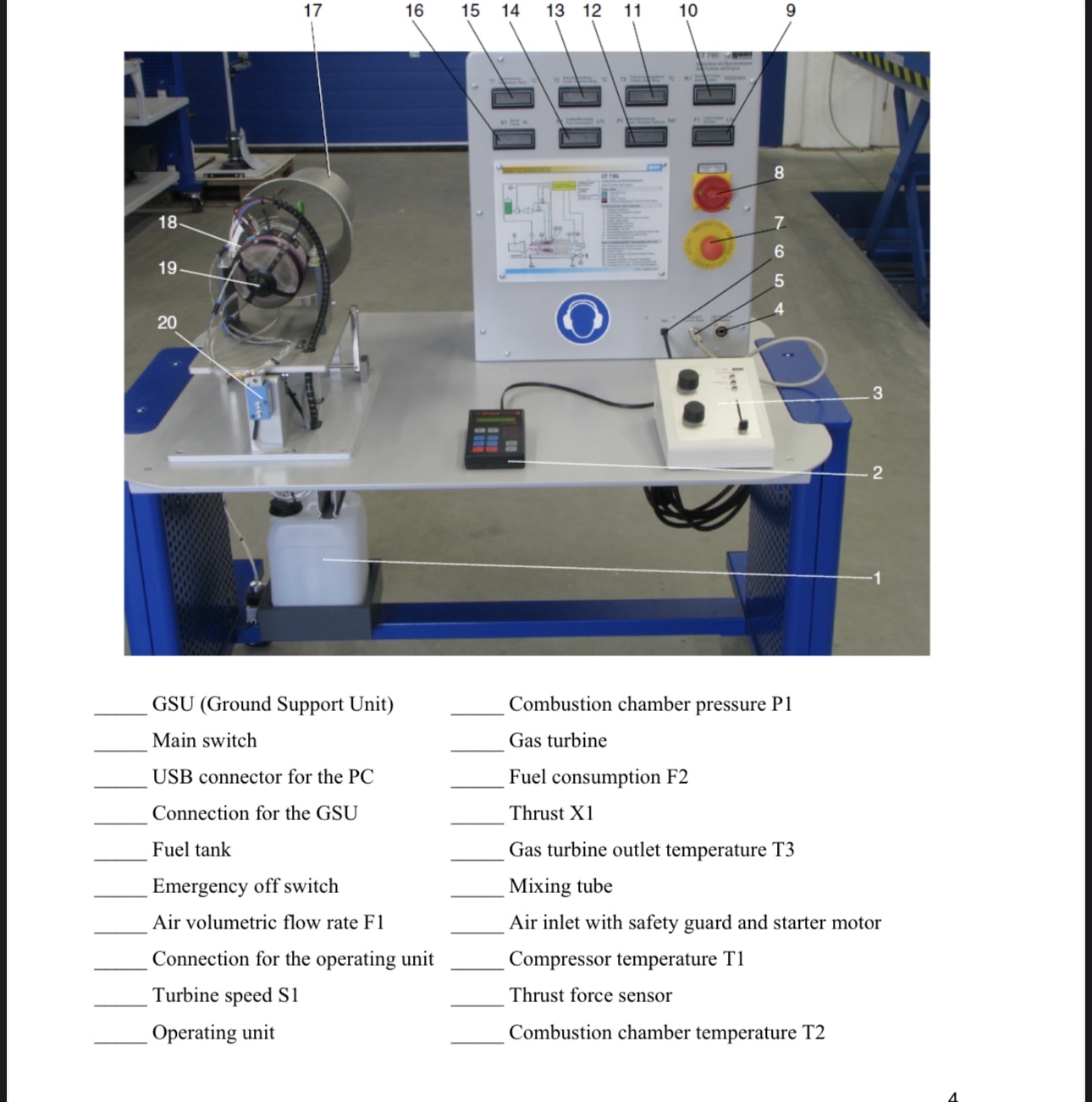 Solved GSU (Ground Support Unit)Main switchUSB connector for | Chegg.com