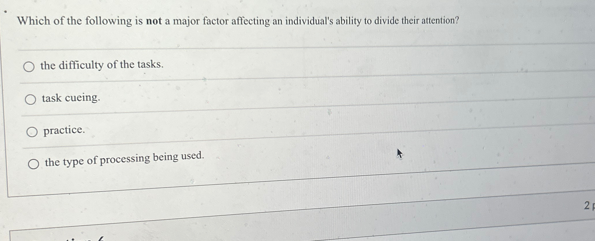 Solved Which of the following is not a major factor | Chegg.com