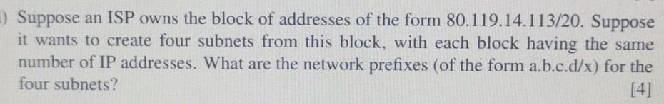 Solved :) Suppose an ISP owns the block of addresses of the | Chegg.com