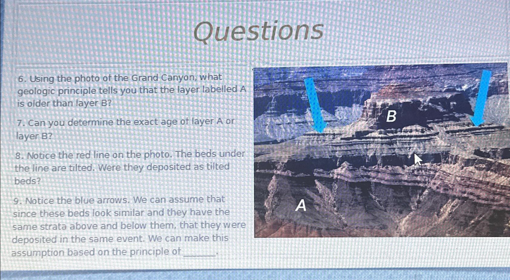 Solved Questions6. ﻿Using the photo of the Grand Canyon, | Chegg.com