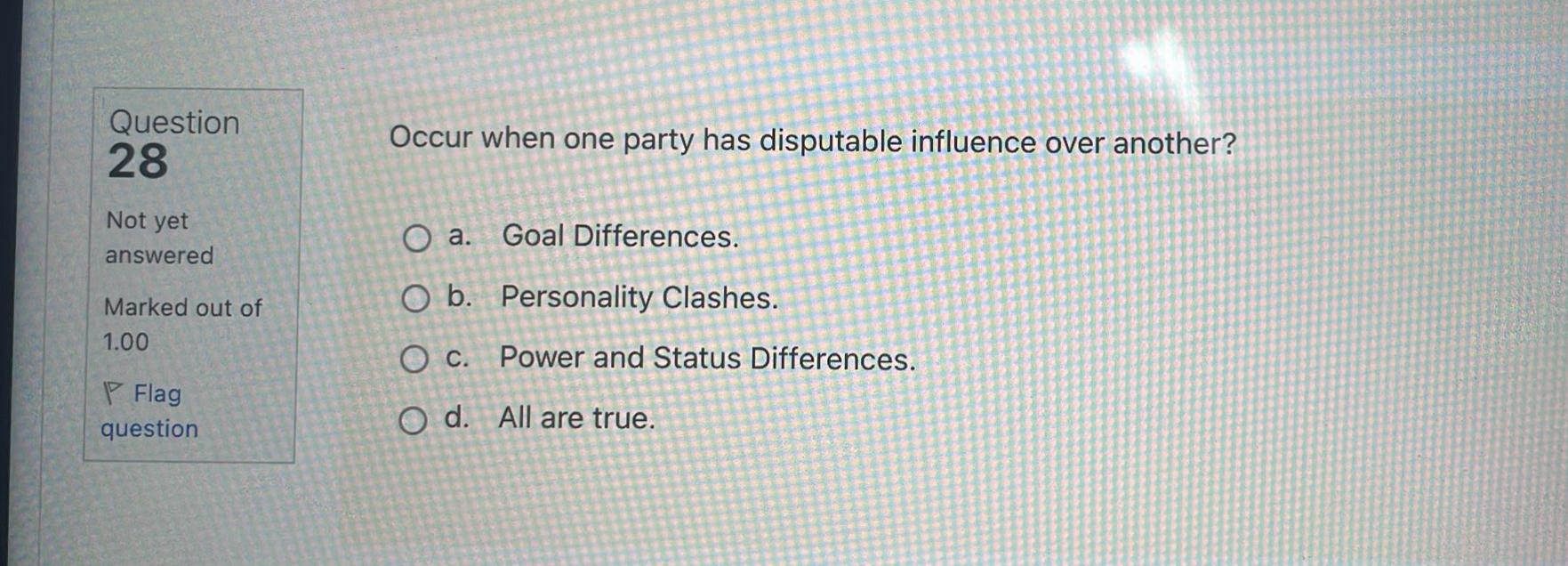 Solved Question 28Not yet answeredMarked out of 1.00Flag | Chegg.com