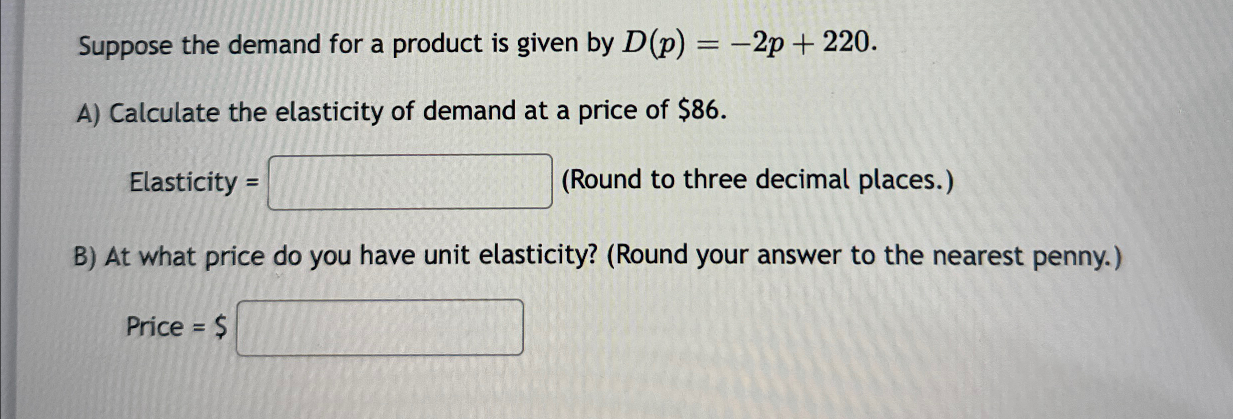 Solved Suppose the demand for a product is given by | Chegg.com