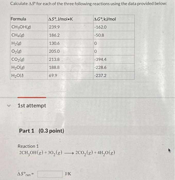Solved Calculate AS for each of the three following | Chegg.com