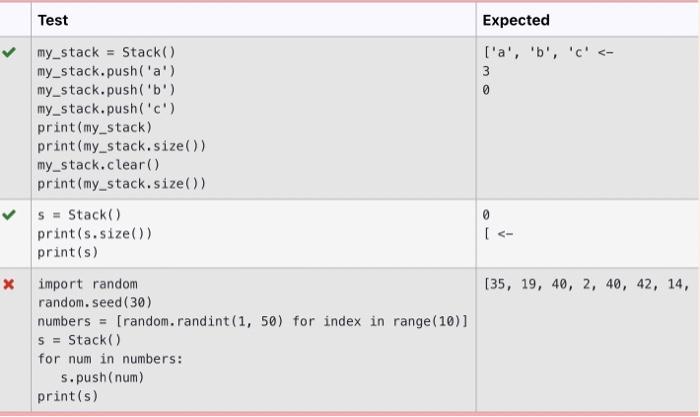 Solved A Stack is an abstract data type for storing a | Chegg.com