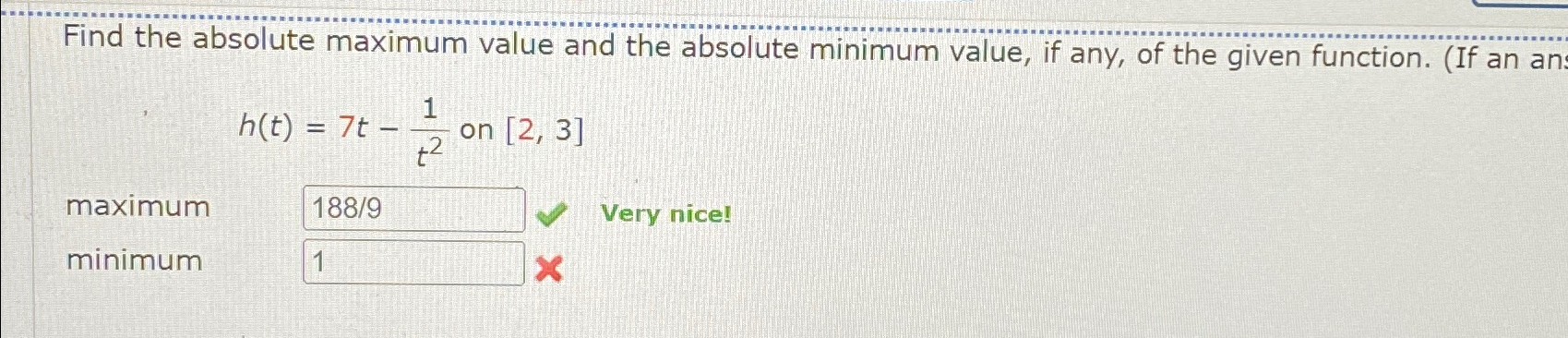 Solved Find the absolute maximum value and the absolute | Chegg.com
