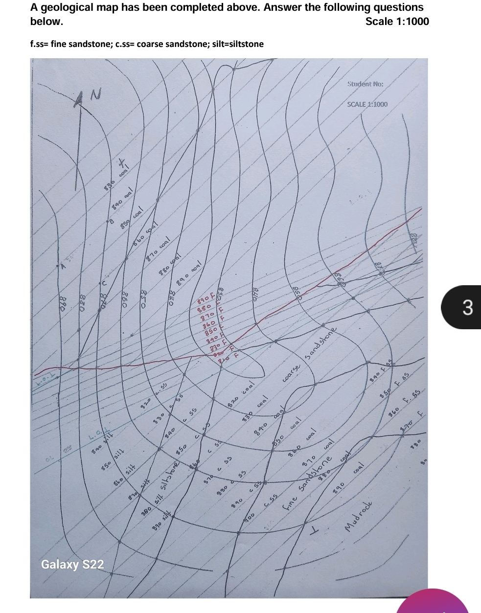 Solved A geological map has been completed above. Answer the | Chegg.com