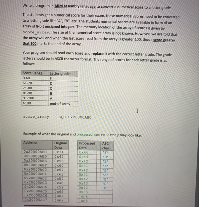 Solved Write a program in ARM assembly language to convert a | Chegg.com