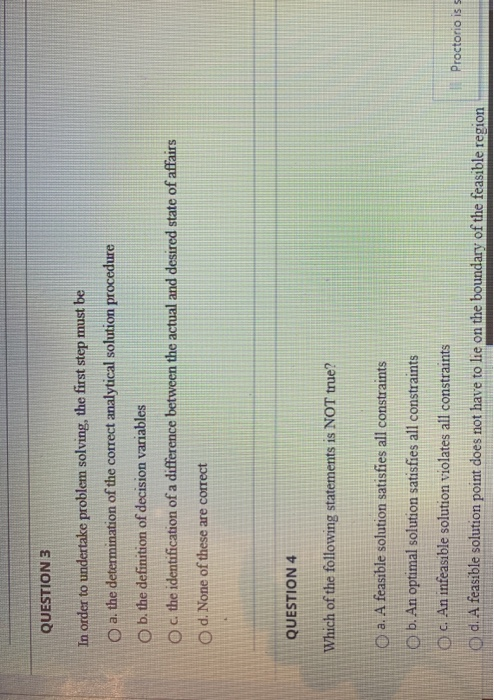 Solved QUESTION 3 In order to undertake problem solving, the | Chegg.com