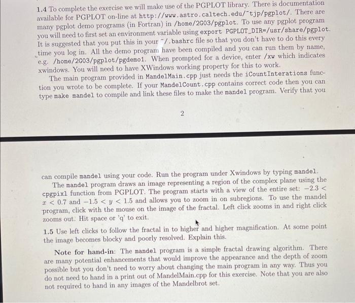 Solved The Mandelbrot set consists of all points (r + iy) in | Chegg.com