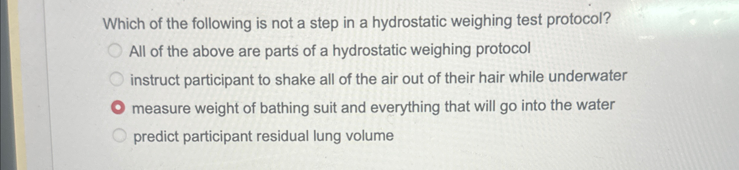 Solved Which of the following is not a step in a hydrostatic | Chegg.com