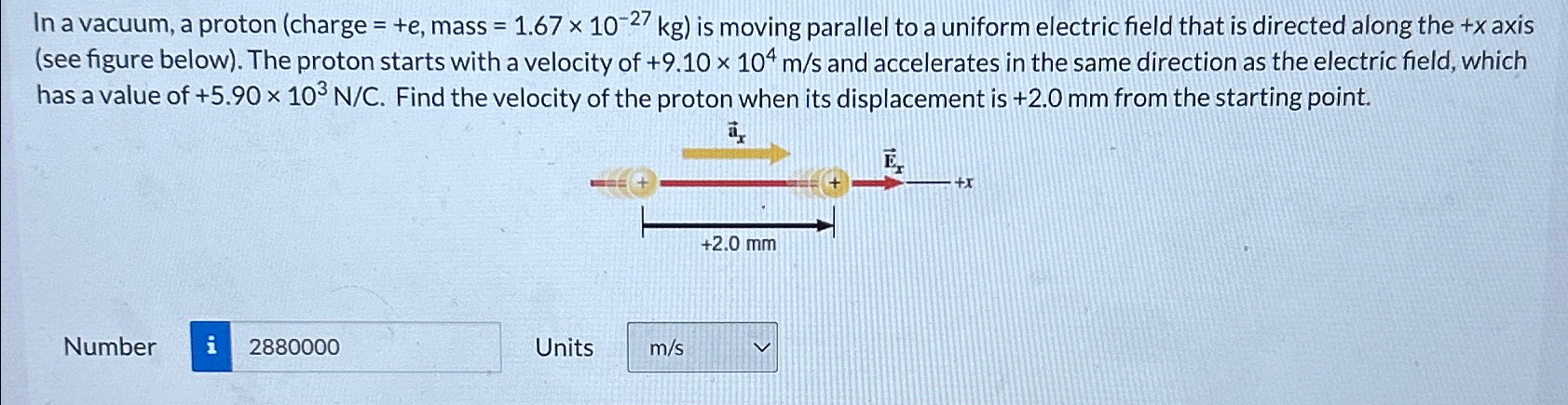 Solved In a vacuum, a proton (charge =+e, ﻿mass | Chegg.com