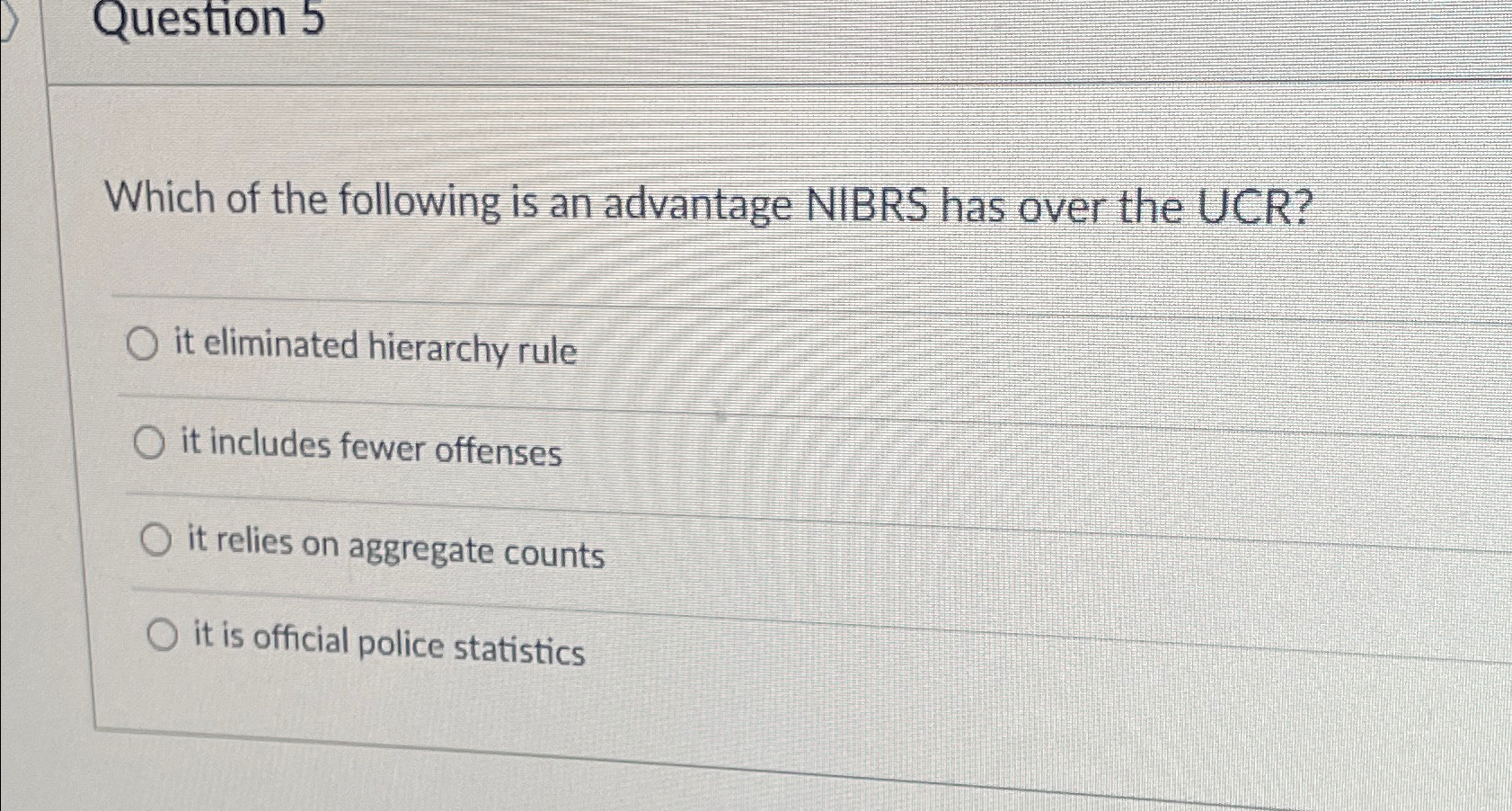 Solved Question 5which Of The Following Is An Advantage