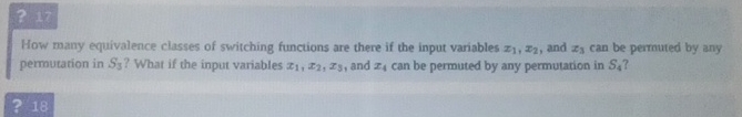 Solved How many equivalence classes of switching functions | Chegg.com