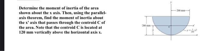 Solved Determine the moment of inertia of the area shown | Chegg.com