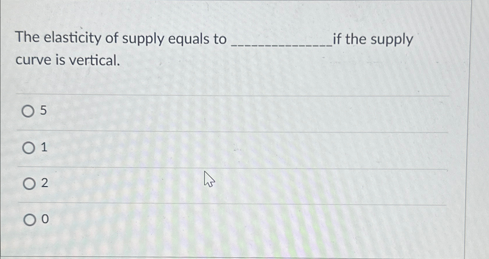 Solved The elasticity of supply equals to if the supply | Chegg.com