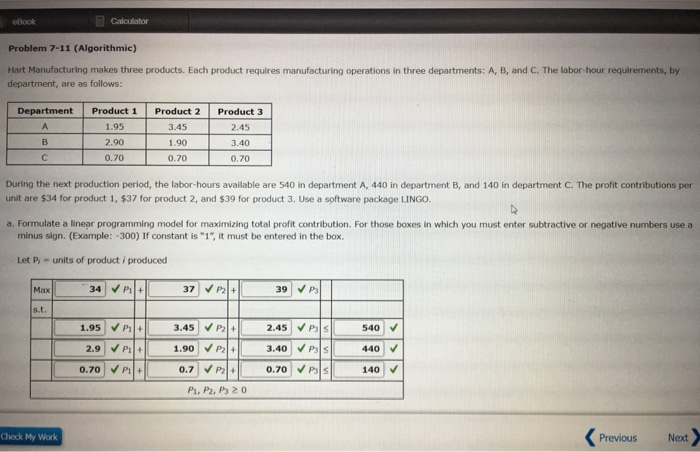 eBook Calculator Problem 7-11 (Algorithmic) Hart | Chegg.com