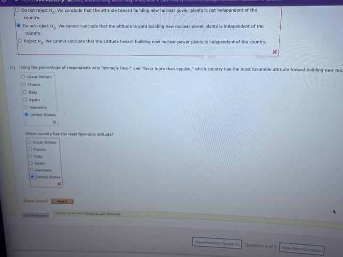 Solved (⿻)Do not reject H0. We conclude that the attitude | Chegg.com