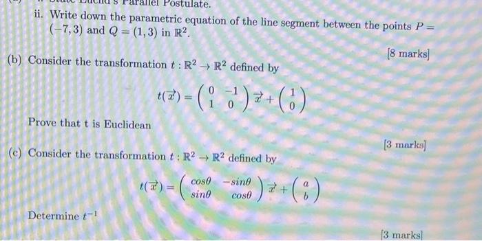 Solved ii. Write down the parametric equation of the line | Chegg.com