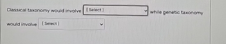Solved Classical taxonomy would involve while genetic | Chegg.com