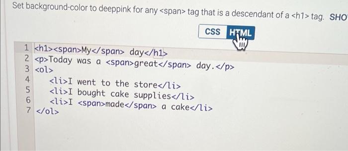 Solved Set Background Color To Deeppink For Any Tag