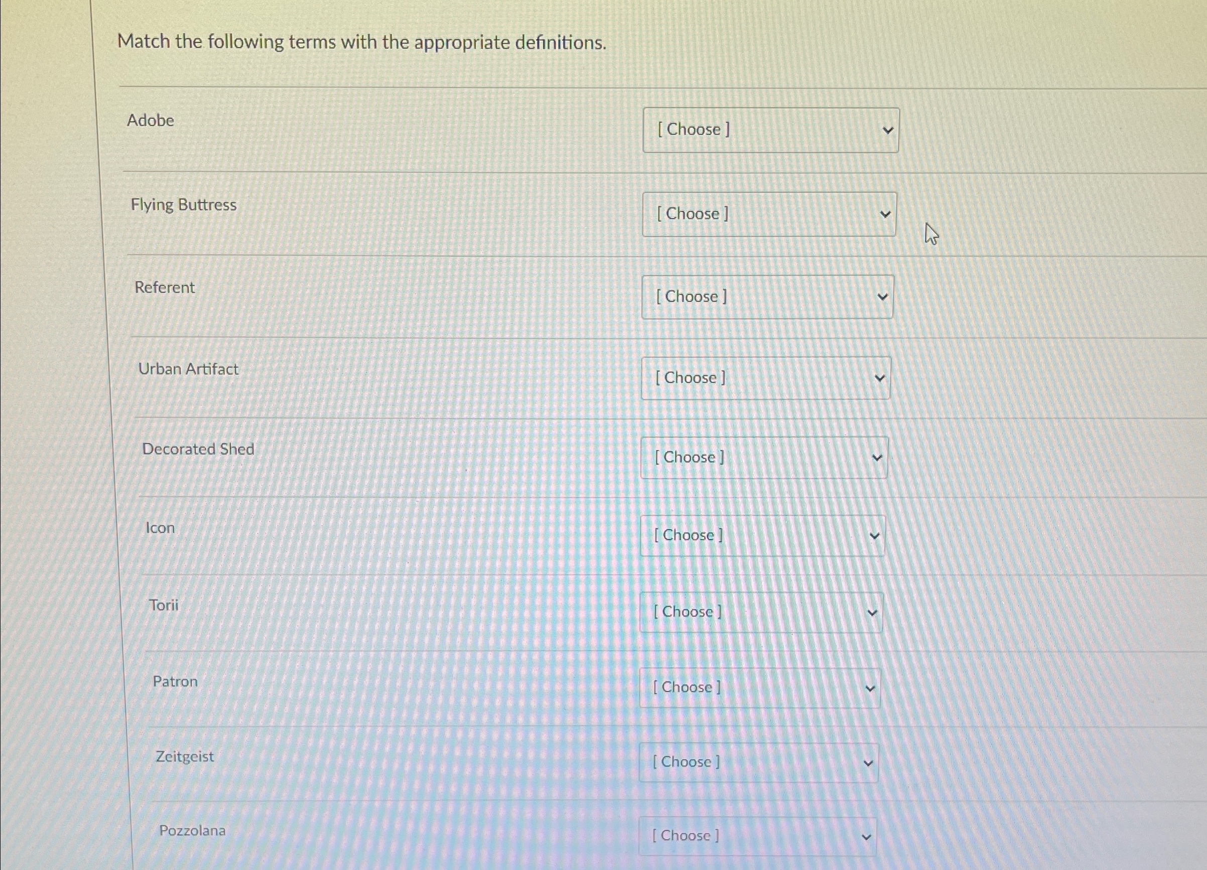 Solved Match the following terms with the appropriate | Chegg.com