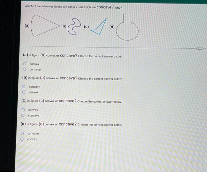 Solved Which of the following figures are convex and which | Chegg.com