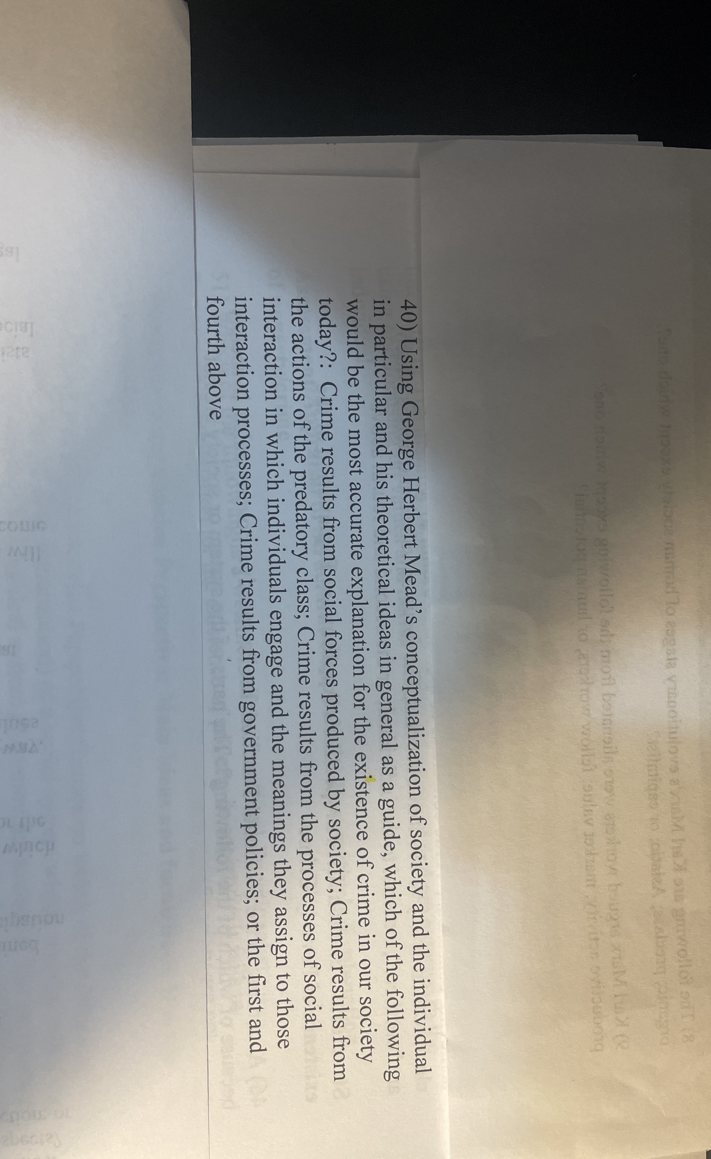 Solved Using George Herbert Mead's conceptualization of | Chegg.com