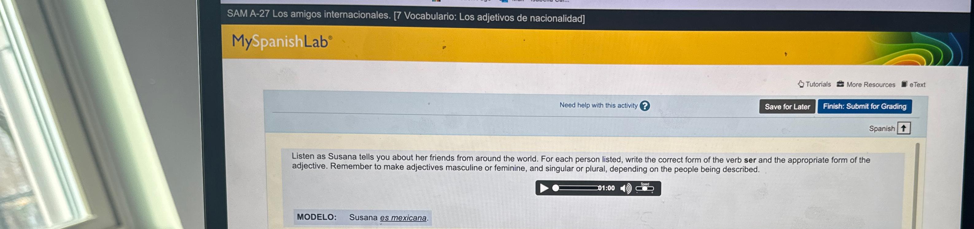 Solved SAM A-27 ﻿Los amigos internacionales. [7 | Chegg.com