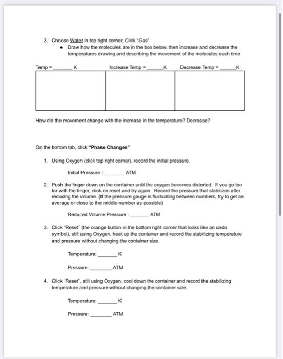 Phases of Matter - PhET In this activity, you will | Chegg.com
