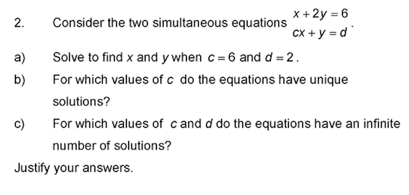 Solved Consider the two simultaneous | Chegg.com