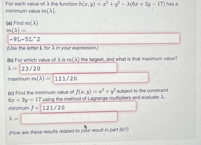 Solved Find the minimum and maximum values of the function | Chegg.com