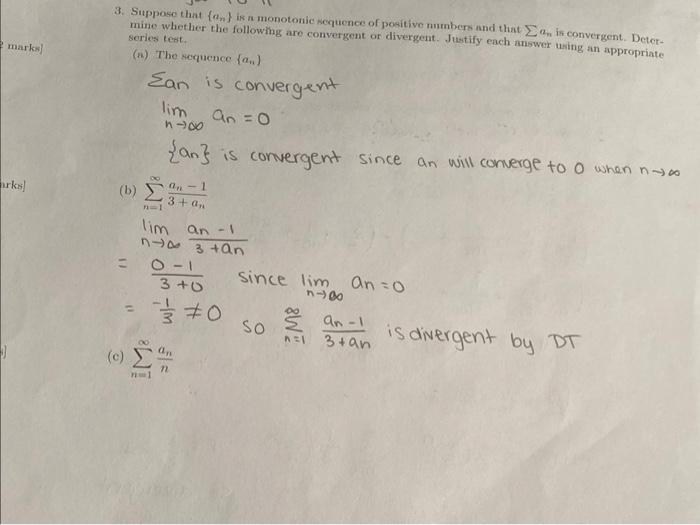 Solved 3. Suppose that {an} is a monotonic sequence of | Chegg.com